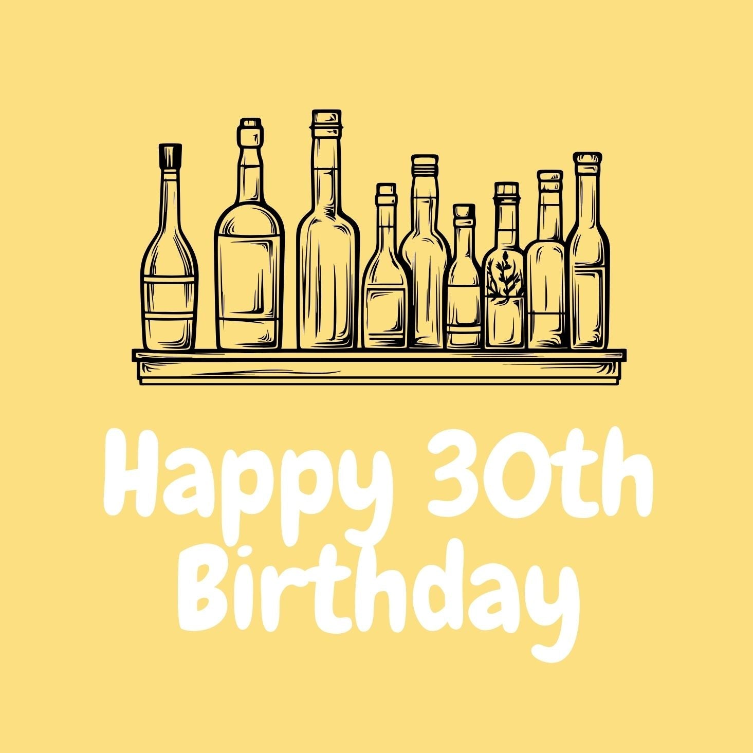 Happy 30th Birthday Yellow Gift Postcard 12cm Square – HamperWell