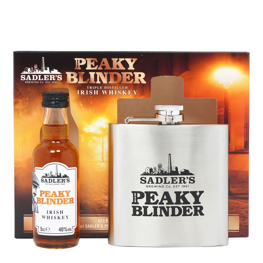 Peaky Blinder Irish Whiskey Hip Flask & Miniature Gift Pack – HamperWell
